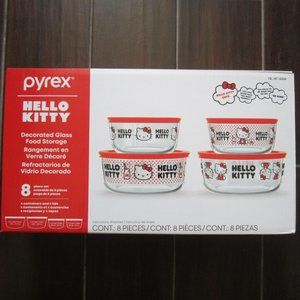 Pyrex | Kitchen | Pyrex Hello Kitty Sanrio Decorated Glass Food Storage ...